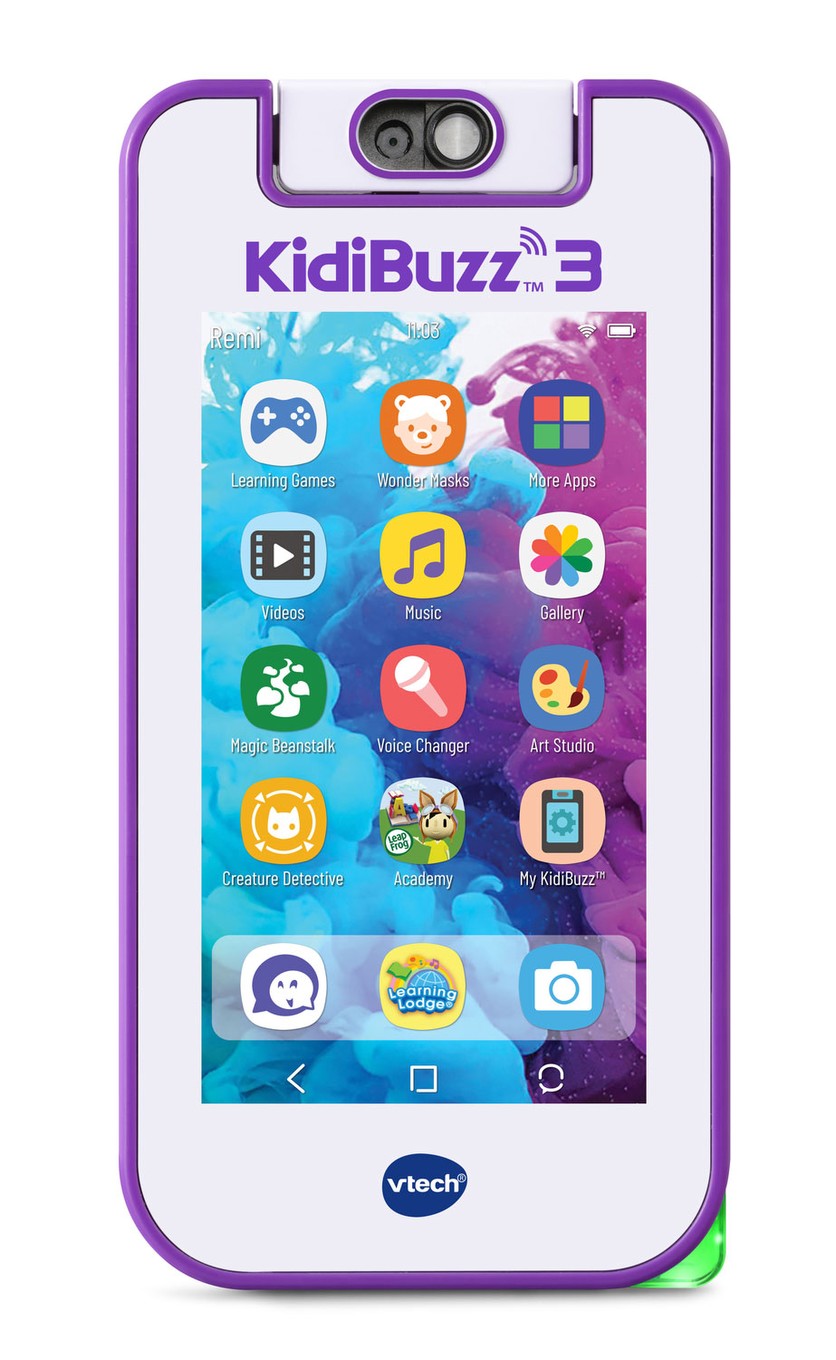 VTech® KidiBuzz™ 3 Purple Smart Device, KidiCom Chat™ & Close-Up Lens