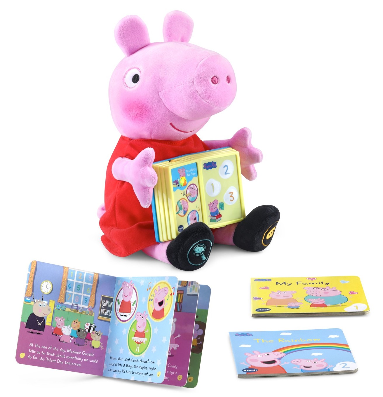 Peppa Pig Read With Me Peppa With Three Storybooks, VTech